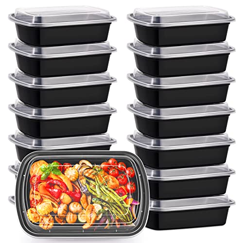 Kitch’nMore [38Oz 30Pack Plastic Meal Prep Containers with Lids, 1 Compartment Food Storage Containers, Extra Large &Thick, Leakproof, Microwave/Freezer/Dishwasher Safe, BPA Free