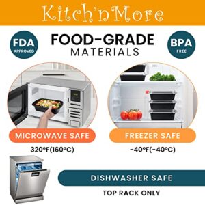 Kitch’nMore [38Oz 30Pack Plastic Meal Prep Containers with Lids, 1 Compartment Food Storage Containers, Extra Large &Thick, Leakproof, Microwave/Freezer/Dishwasher Safe, BPA Free