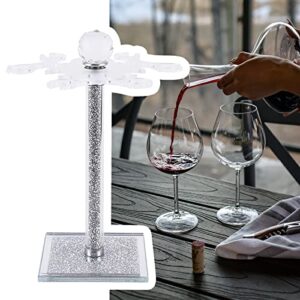 kytree crystal wine glass holder, stemware rack/rotate 6 wine glass storage holder stand air drying rack, elegant desktop countertop wine glass racks for kitchen storage, bar, cafe decor