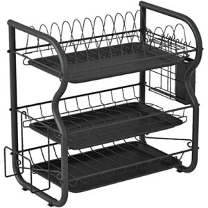 pdgjg stainless steel widened large size draining dish rack storage type kitchen multi-functional rack organizer storage rack