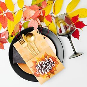 GROBRO7 36Pcs Thanksgiving Cutlery Holders Autumn Silverware Wrap Bag Happy Turkey Day Pumpkin Maple Leaf Tableware Holder Pouch for Knife Fork Fall Harvest Party Supplies for Dinner Table Decor