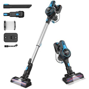 inse cordless vacuum cleaner, 6-in-1 rechargeable stick vacuum with 2200 m-a-h battery, powerful lightweight vacuum cleaner, up to 45 mins runtime, for home hard floor carpet pet hair-n5s azure