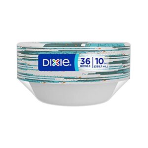 Dixie Paper Bowls, 10oz, Dessert or Light Lunch Size Printed Disposable Bowl, 36 Count (Pack of 8)