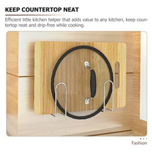 Hemoton 8 Pcs Wall Mounted Pot Lids Holder Wall Door Mounted Pan Lid Cover Hanger Rack Kitchen Utensil Cutting Board Organizer for Home and Kitchen Use