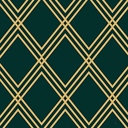 JZ·HOME 7029 Green Diamond Lattice Peel and Stick Wallpaper 17.7" x 9.8ft Self-Adhesive Removable Geometric Rhombus Contact Paper Drawer Shelf Liner for Furniture Home Wall Decor