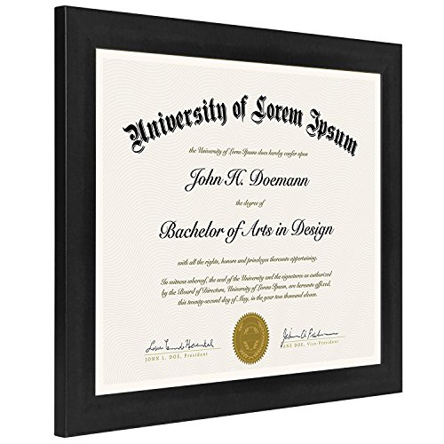 Americanflat 8.5x11 Diploma Frame in Black with Shatter Resistant Glass - Horizontal and Vertical Formats for Wall and Tabletop