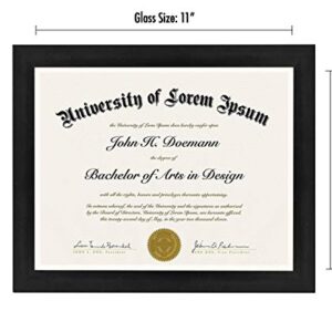 Americanflat 8.5x11 Diploma Frame in Black with Shatter Resistant Glass - Horizontal and Vertical Formats for Wall and Tabletop