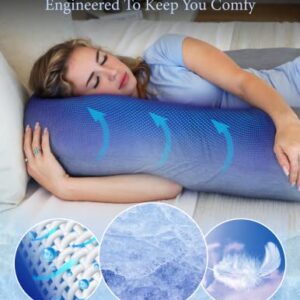 Pharmedoc Pregnancy Pillows, U-Shape Full Body Pillow – Cooling Cover Dark Grey – Pregnancy Pillows for Sleeping – Body Pillows for Adults, Maternity Pillow and Pregnancy Must Haves