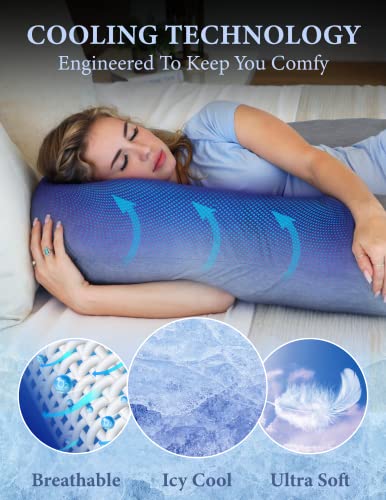 Pharmedoc Pregnancy Pillows, U-Shape Full Body Pillow – Cooling Cover Dark Grey – Pregnancy Pillows for Sleeping – Body Pillows for Adults, Maternity Pillow and Pregnancy Must Haves