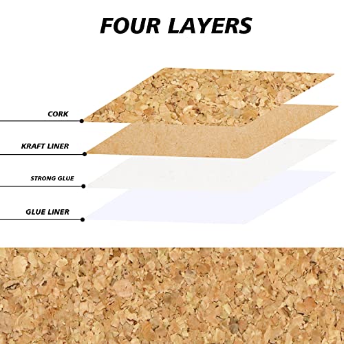 Enjoy Myself Self Adhesive Backed Cork Roll, Natural Cork Drawer Shelf Liner for Crafters, Corkboard Paper Sheets for Furnitures and DIY Projects (Coarse Pattern, 12x118 inch)