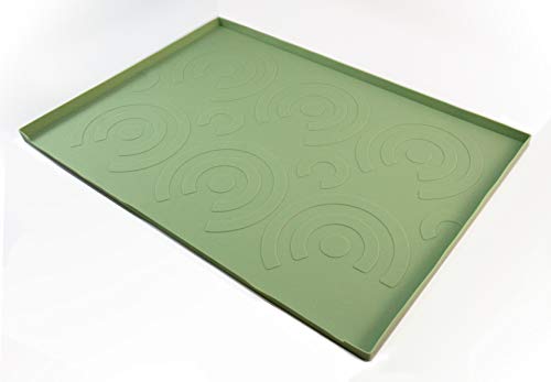 Kaze Silicone Under Sink Mat - Kitchen Cabinet Containment Mat for Bathroom Sink Drip Tray Liner Water Leak Protection (33 inch width cabinet, Jade)