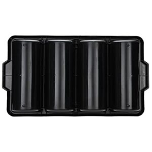 RW Clean 21.9 x 14.2 x 3.5 Inch Silverware Organizer, 1 Crack-Resistant Cutlery Tray - 4 Compartments, Built-In Handles, Black Plastic Utensils Drawer Holder, Wrap-Resistant, For Kitchen Organization