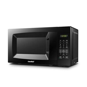 comfee’ em720cpl-pmb countertop microwave oven with sound on/off, eco mode and easy one-touch buttons, 0.7cu.ft, 700w, black