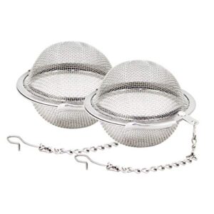 fu store 2pcs stainless steel mesh tea ball 2.1 inch tea strainers tea infuser strainer filters for tea