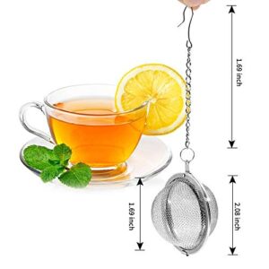 Fu Store 2pcs Stainless Steel Mesh Tea Ball 2.1 Inch Tea Strainers Tea Infuser Strainer Filters for Tea