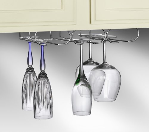 Spectrum Diversified Triple Stemware Holder for Storing and Organizing Glasses as a Wine Rack Alternative, Chrome