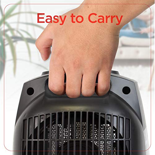 BLACK+DECKER Portable Space Heater, 1500W Room Space Heater with Carry Handle for Easy Transport