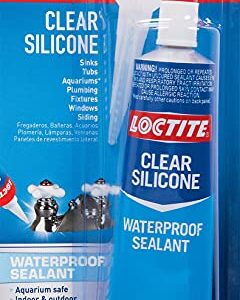 Henkel 908570 2.7 oz Tub Clear Silicone Waterproof Sealant, Single Tube