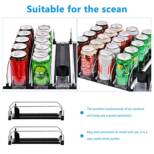 Hemobllo Drinks Organizer for Fridge- Refrigerator Bottle Can Organizer Beverage Organizer Shelf Replenishment Pusher, Drink Glide Pusher for Vending Machine Refrigerator