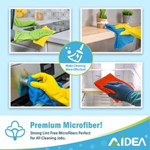 AIDEA Microfiber Cleaning Cloths-8PK, All-Purpose Softer Highly Absorbent, Lint Free - Streak Free Wash Cloth for House, Kitchen, Car, Window, Gifts(12in.x 12in.)