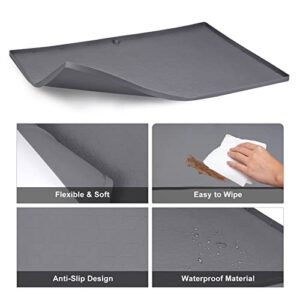 Jitner Under Sink Mat for Kitchen Waterproof, 34" x 22" Silicone Under Sink Tray, Flexible Sink Cabinet Protector Mats with Drain Hole for Kitchen ＆ Bathroom, Hold up to 3 Gallons Liquid