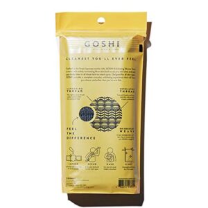 GOSHI Exfoliating Shower Towel - Rip-Resistant Exfoliating Washcloth for All Skin Types - Made in Japan