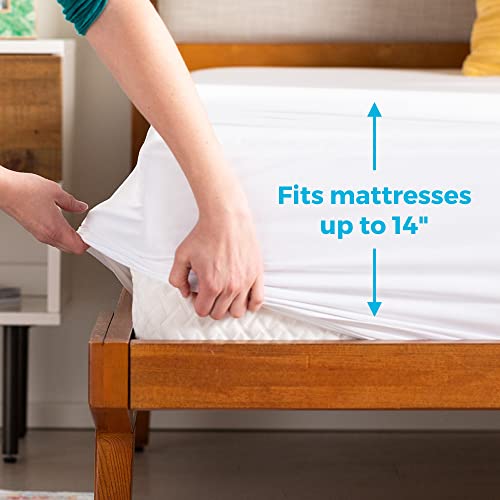 Linenspa Waterproof Smooth Top Premium Twin Mattress Protector, Breathable & Hypoallergenic Twin Mattress Covers - Packaging may vary