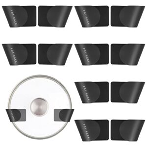 ywchoshe 6 pairs pot lid organizer, adjustable wall mount pot lid holder organizer, kitchen cabinet door organizer pot lids holder hangers for kitchen wall inside cabinet door, black