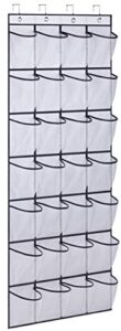 aooda 28 large mesh pockets over the door shoe rack, hanging shoe organizer for closet hanging shoe rack holder hanger, white