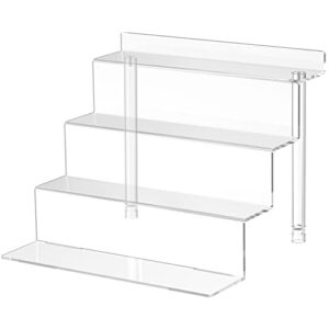 winkine acrylic riser display shelf, 4 tier perfume organizer, display riser for amiibo funko pop figures, tiered display stand small risers for display, acrylic display for decoration and organizer