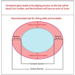 Hermsi 80 cm (30 inch) Tempered Glass Lazy Susan Turntable, Round Tabletop Rotating Serving Tray for Dining Table - Transparent