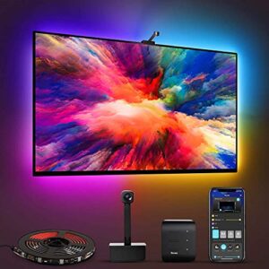 govee envisual tv led backlights with camera, dreamview t1 rgbic wi-fi tv backlights for 55-65 inch tvs pc, works with alexa & google assistant, app control, music sync tv lights, adapter, h6199