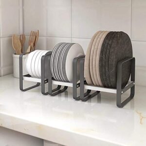 kitchen cabinet storage shelves plates dishes chopping board storage rack bowl cup holder multifunction kitchen closet organizer (2pcs l)