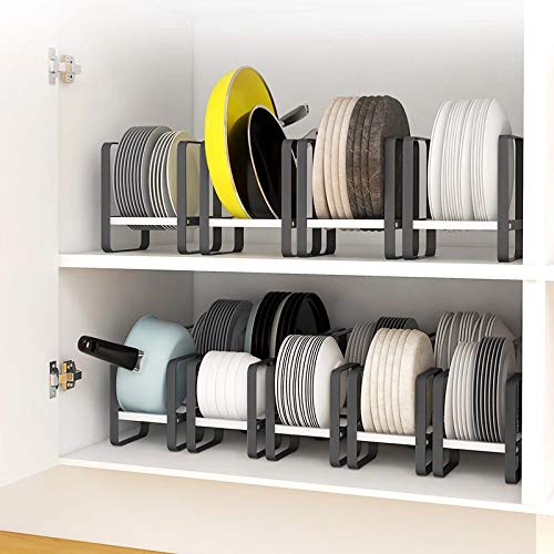 Kitchen Cabinet Storage Shelves Plates Dishes Chopping Board Storage Rack Bowl Cup Holder Multifunction Kitchen Closet Organizer (2PCS L)