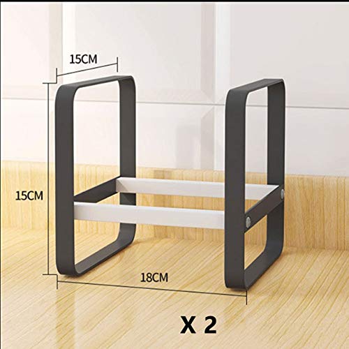 Kitchen Cabinet Storage Shelves Plates Dishes Chopping Board Storage Rack Bowl Cup Holder Multifunction Kitchen Closet Organizer (2PCS L)