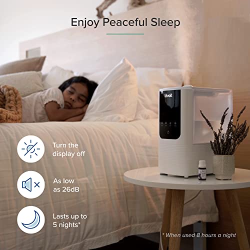 LEVOIT OasisMist Smart Cool and Warm Mist Humidifiers for Bedroom Large Room Home, Auto Customized Humidity, Ultrasonic Top Fill Oil Diffuser for Baby and Plants, Quiet, 4.5L, White