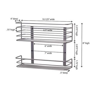 Household Essentials 1228-1 Double Basket Door Mount Cabinet Organizer | Mounts to Solid Cabinet Doors or Wall