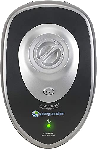 Germ Guardian Air Purifier with HEPA 13 Filter, Removes 99.97% of Pollutants, Covers Large Room up to 743 Sq. Foot Room in 1 Hr, UV-C Light Helps Reduce Germs, Zero Ozone Verified, 22", Black, AC4825E