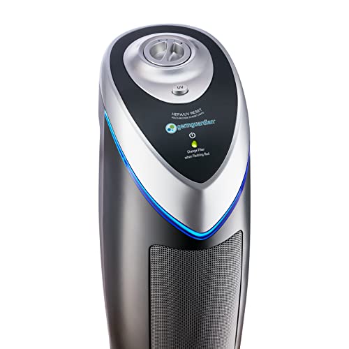 Germ Guardian Air Purifier with HEPA 13 Filter, Removes 99.97% of Pollutants, Covers Large Room up to 743 Sq. Foot Room in 1 Hr, UV-C Light Helps Reduce Germs, Zero Ozone Verified, 22", Black, AC4825E