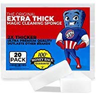 stk 20 pack extra thick magic cleaning pads – eraser sponge for all surfaces – kitchen-bathroom-furniture-leather-car-steel – just add water to erase all dirt – melamine – universal cleaner