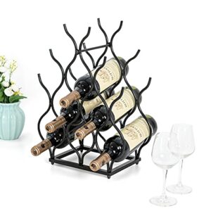 SODUKU Tabletop Wine Rack 11 Wine Bottles Holder Freestanding Countertop Metal Storage Rack for Wine Lovers