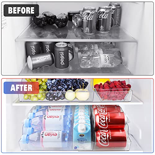 knmkisk Can Drink Holder Storage 1 Pack Wide Foldable Plastic Kitchen Water Bottle Refrigerator Bin，with Lid for Fridge, Pantry, Freezer Holds