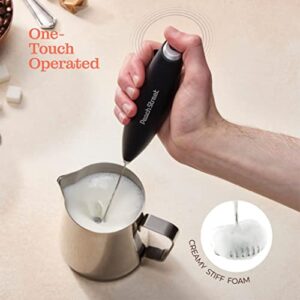 Powerful Handheld Milk Frother, Mini Milk Foamer, Battery Operated (Not included) Stainless Steel Drink Mixer for Coffee, Lattes, Cappuccino, Frappe, Matcha, Hot Chocolate.