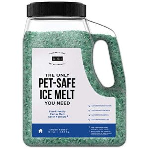 natural rapport pet friendly ice melt – calcium chloride free, pet safe ice melter, rock salt alternative – time release deicer formula lasts 3x longer (10 lb)