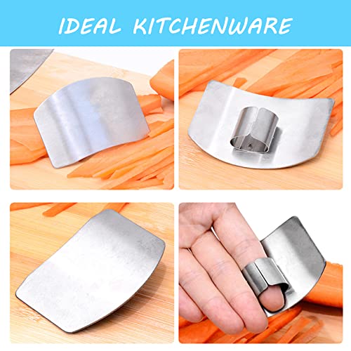 Buddeez 9-piece vegetable cutter finger protector, stainless steel finger protector, knife finger protector, thumb protector, kitchen gadget, easy to cut food and avoid injury when cutting vegetables.