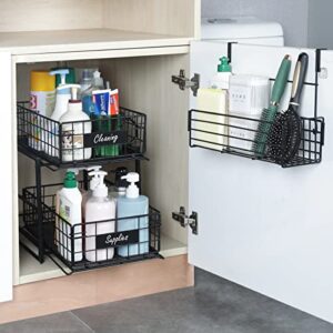 under sink organizers and storage, pull out under bathroom cabinet organizer with sponge holder, sliding out closet organizer and storage basket drawer for kitchen cabinet bathroom counter undersink