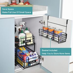 Under Sink Organizers and Storage, Pull Out Under Bathroom Cabinet Organizer with Sponge Holder, Sliding Out Closet Organizer and Storage Basket Drawer for Kitchen Cabinet Bathroom Counter Undersink