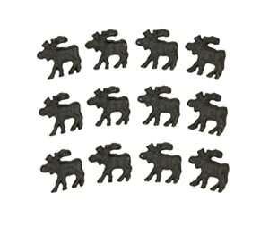 zeckos rustic brown 12 piece cast iron moose drawer pull cabinet knob set