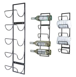 5 bottle wall mounted metal wine rack, hand towel rack