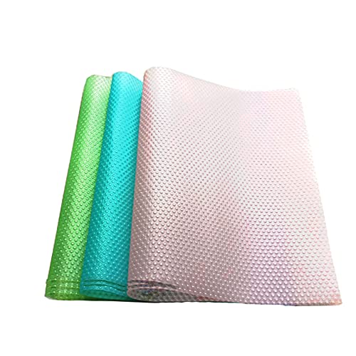 Mydio 9 Pcs 17.4*11.6in Refrigerator Mat Food-Grade EVA Fridge Liners Cuttable Refrigerator Pad for Shelves Table Mats Shelf Liners, 3 Pink/3 Green/3 Blue (9)